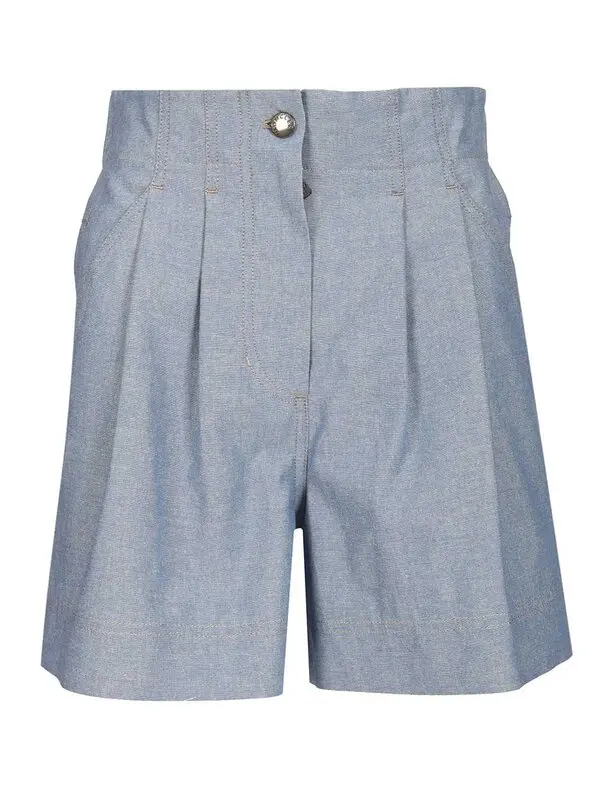 Moncler Chambray Cotton Shorts