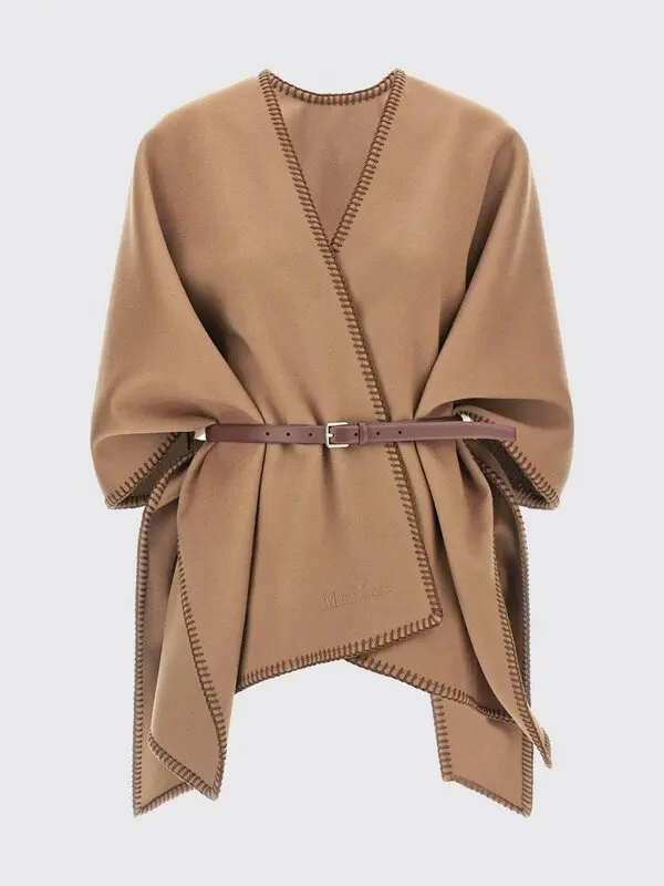 Max Mara Asymmetric Virgin Wool Cape - Cream