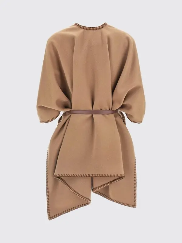 Max Mara Asymmetric Virgin Wool Cape - Cream