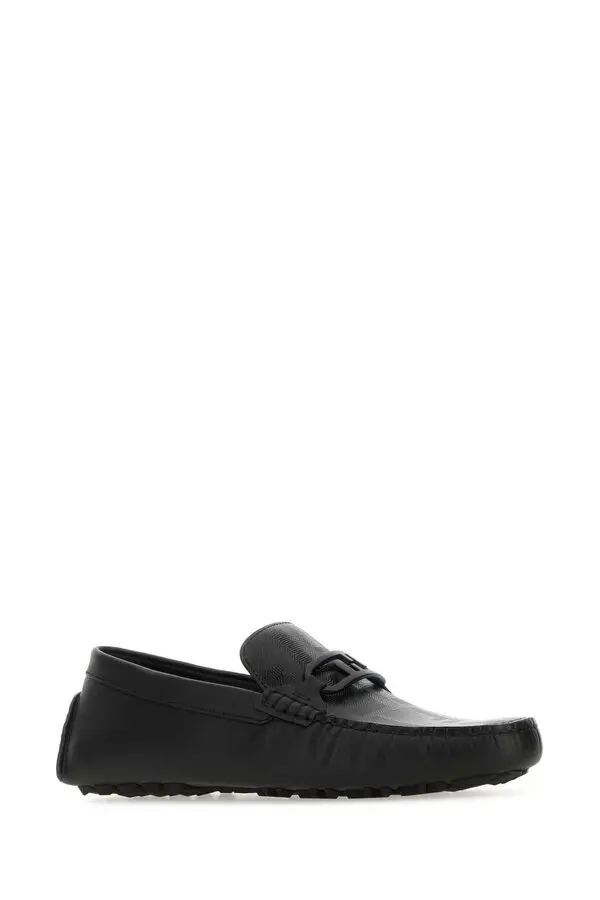 Fendi Leather Diver O Lock Loafers
