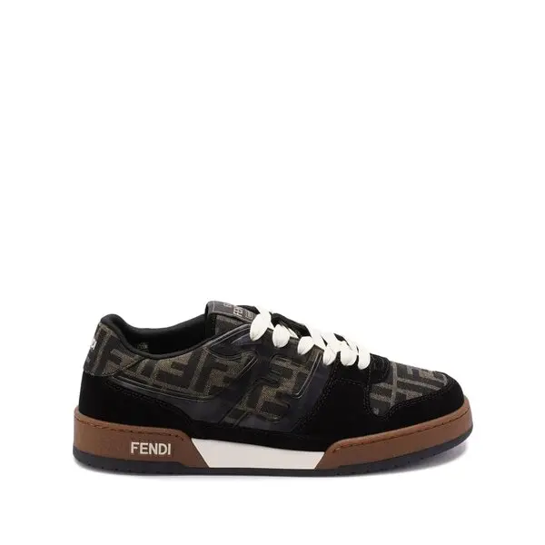 Fendi Monogram Pattern Low-top Sneakers - Black