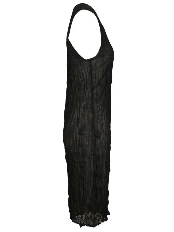 TOTEME Crinkled Knit Tank Dress - Black