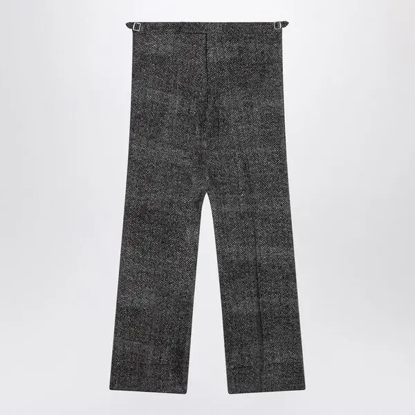 Prada White Herringbone Pants