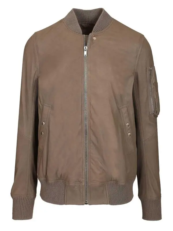 Rick Owens Aviator Leather Jacket - Cream