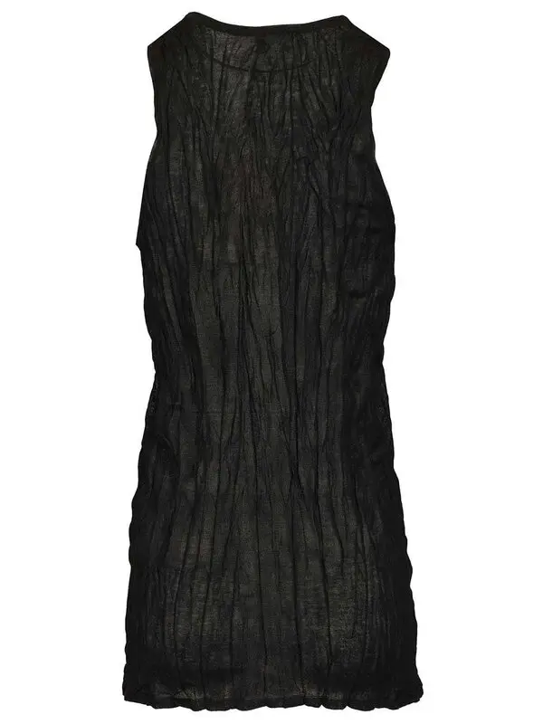 TOTEME Crinkled Knit Tank - Black