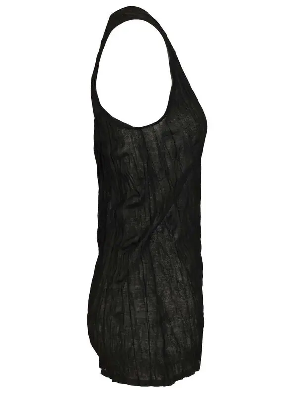 TOTEME Crinkled Knit Tank - Black