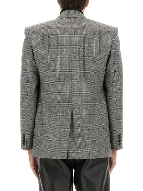 Saint Laurent Single-breasted Wool Flannel Jacket