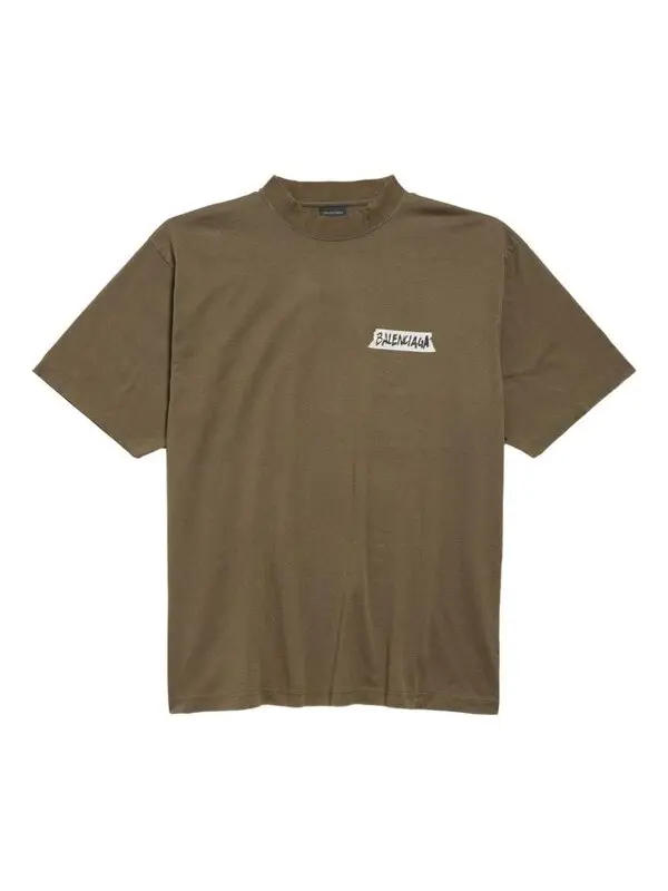 Balenciaga Masking Tape' T-shirt - Green