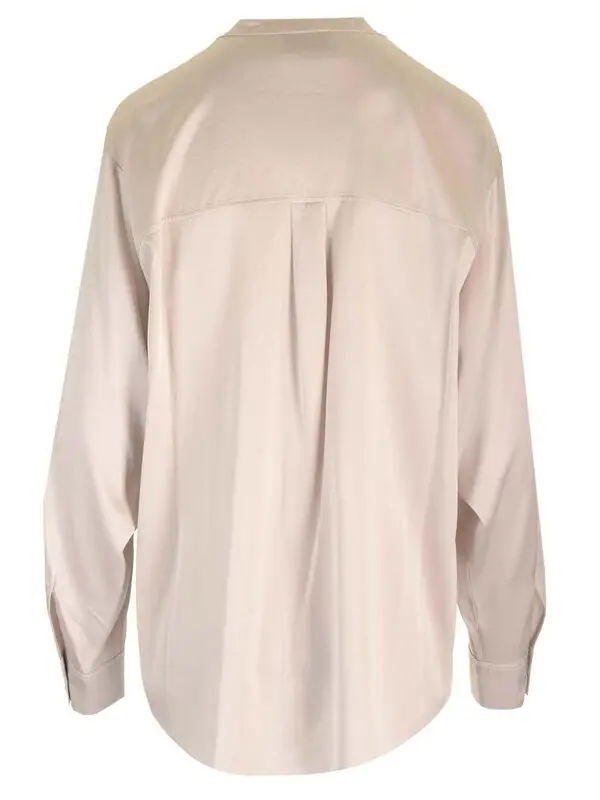 FORTE_FORTE Stretch Heavy Satin Silk Shirt - Multicolor