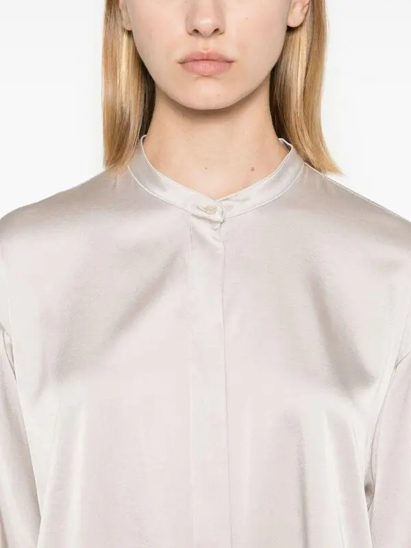 FORTE_FORTE Stretch Heavy Satin Silk Shirt - Multicolor