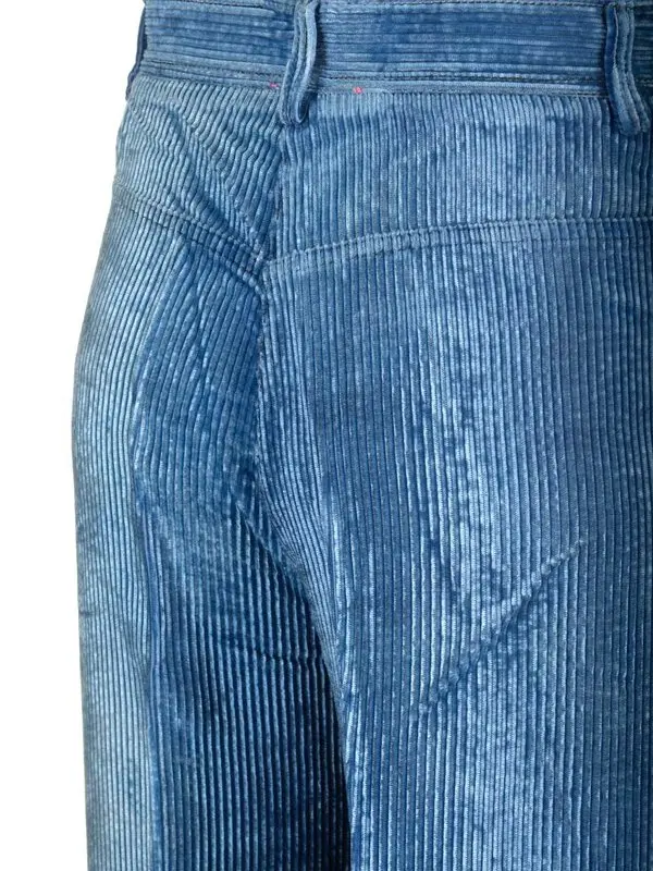 FORTE_FORTE Degradé Denim Velvet Wide Leg Pants Delav - Blue