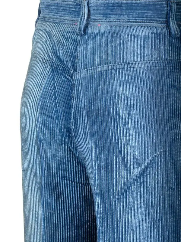 FORTE_FORTE Degradé Denim Velvet Wide Leg Pants - Blue