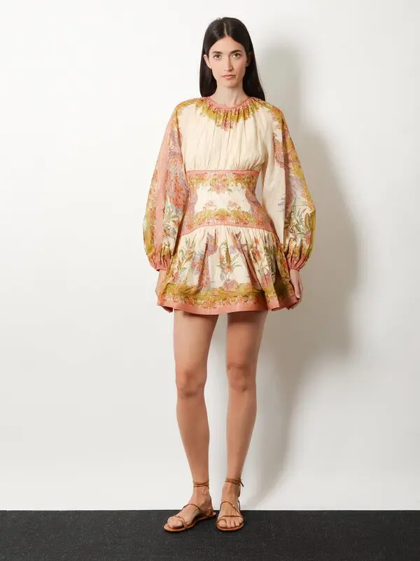 Zimmermann Indra Cotton And Silk Mini Dress - Multicolor