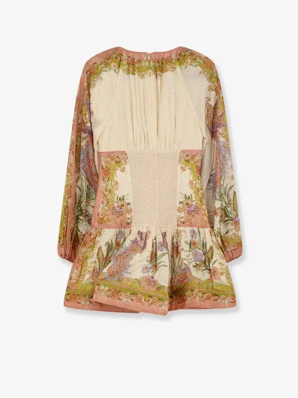 Zimmermann Indra Cotton And Silk Mini Dress - Multicolor
