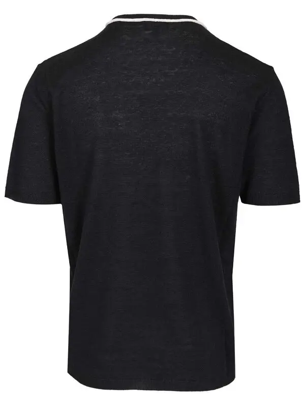 Giorgio Armani Crew Neck Sweater In Linen And Silk