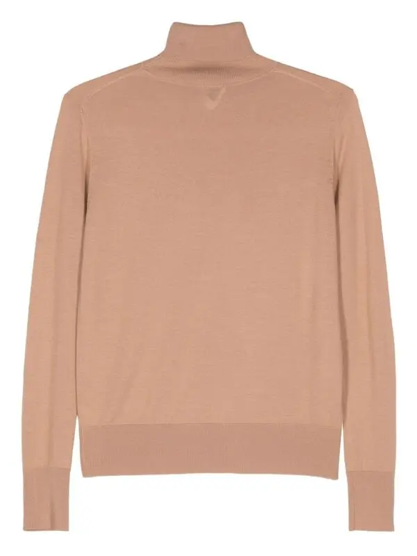 FORTE_FORTE Superfine Merinos Turtleneck Sweater - Brown