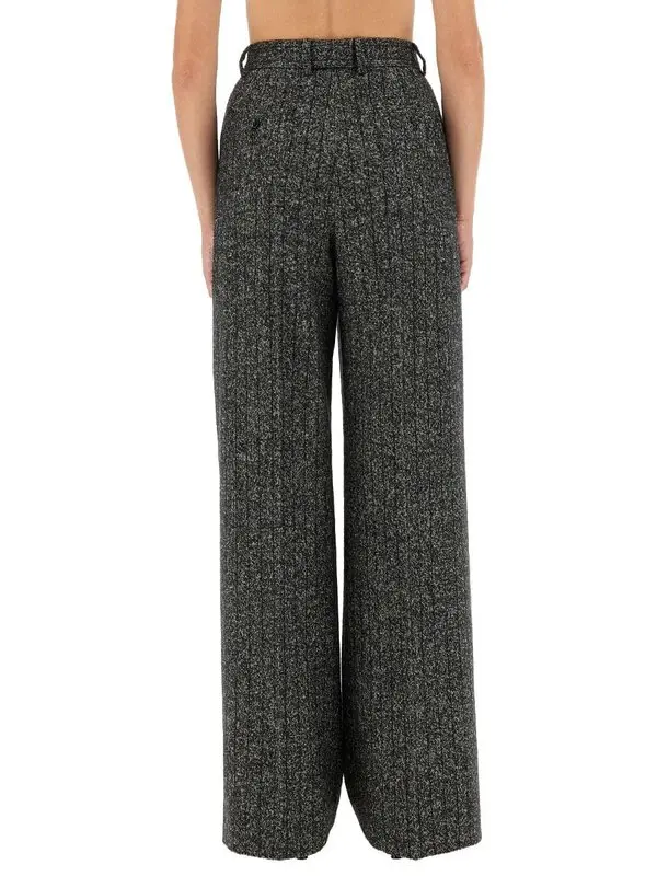 Dolce & Gabbana Striped Wool Pants - Gray