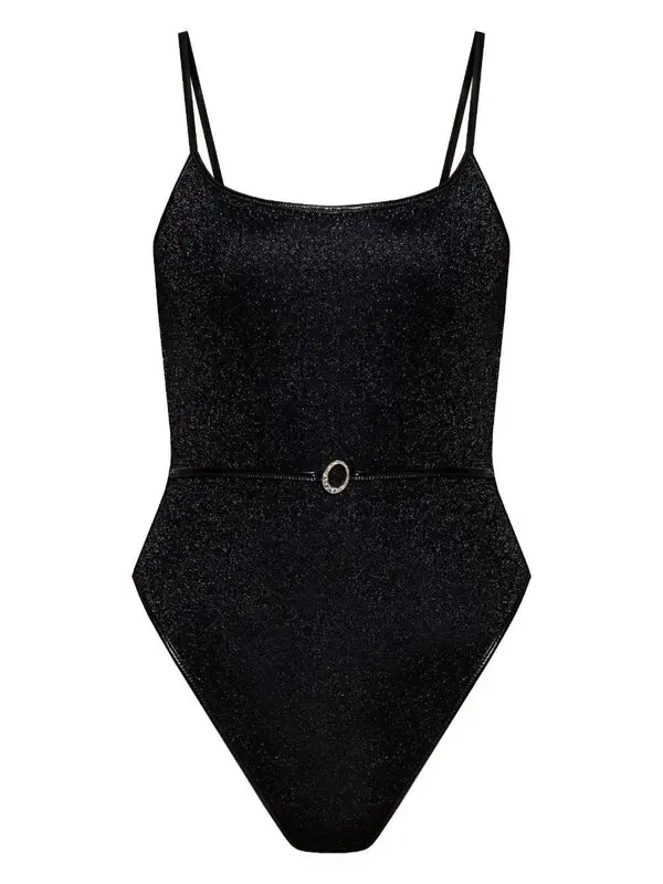 Oseree Lurex One-piece Swimsuit - Black