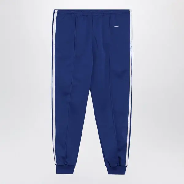 Prada Blueette/white Technical Fabric Jogging Trousers - Blue