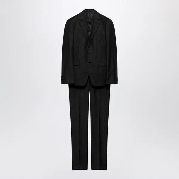 Prada Single-breasted Suit In Anthracite Wool And Cashmere - Gray