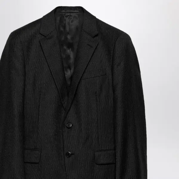 Prada Single-breasted Suit In Anthracite Wool And Cashmere - Gray