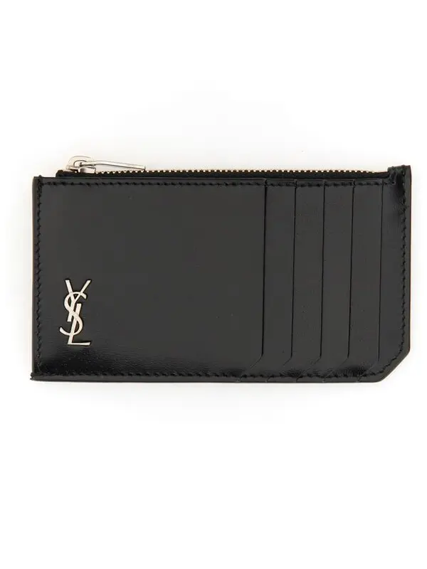 Saint Laurent Leather Card Holder - Black