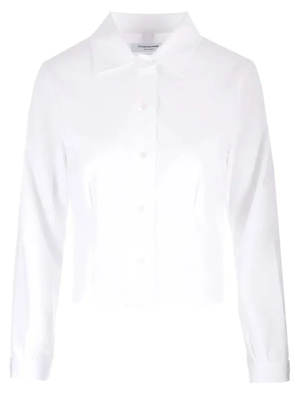 Thom Browne Cropped Poplin Shirt - White