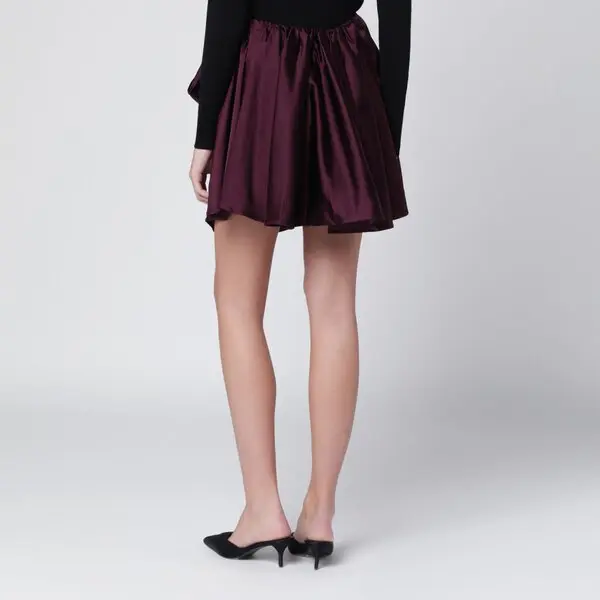 GANNI Mauve Draped Mini Skirt - Red
