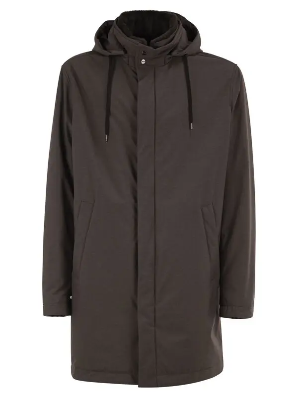 Herno Lightweight Stretch Technical Parka With Hood