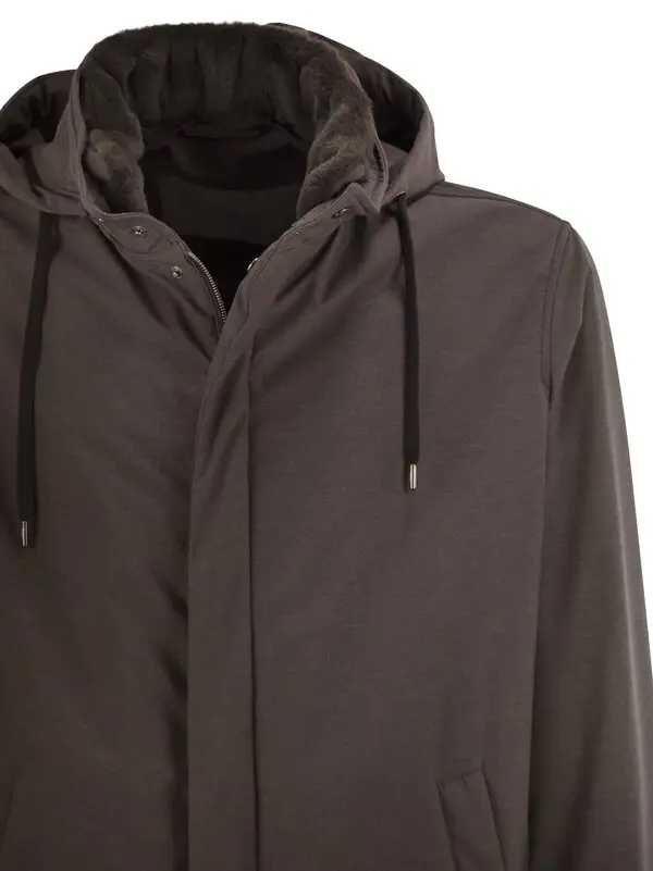 Herno Lightweight Stretch Technical Parka With Hood