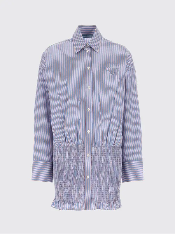 Prada Cotton Striped Shirt - Blue
