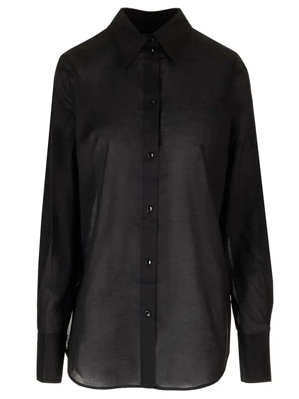 TOTEME Cotton Shirt With Kimono Sleeves - Black
