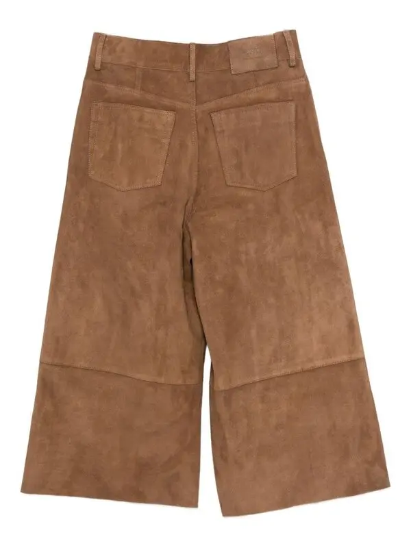 AMI Paris Suede Leather Trousers - Multicolor