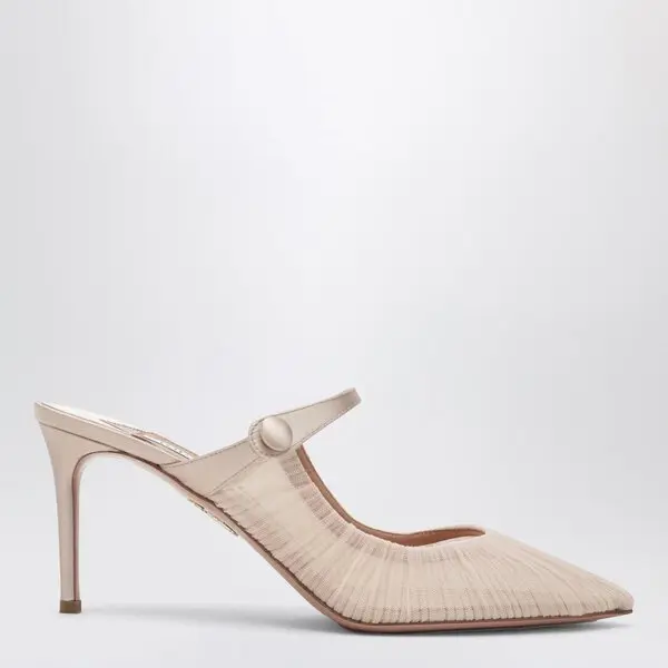 AQUAZZURA Voile Mule 75 Powder - Pink
