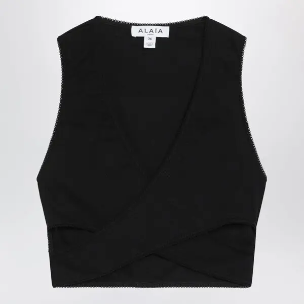 Alaïa Cotton-blend Wrap Top