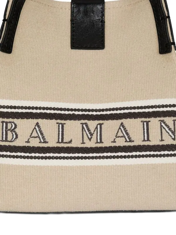 Balmain Release Canvas And Leather Bucket Bag