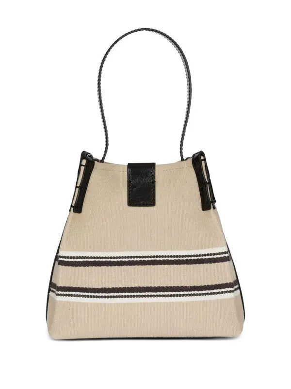 Balmain Release Canvas And Leather Bucket Bag