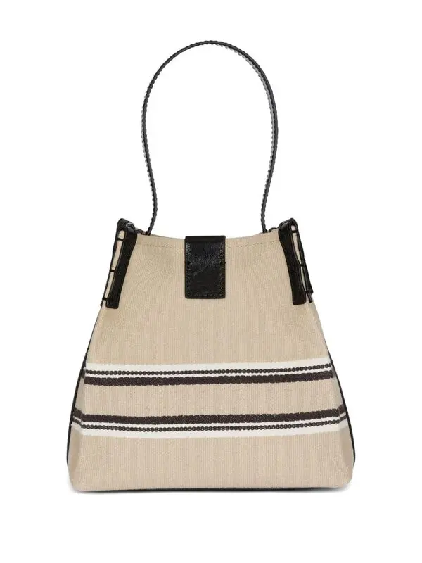 Balmain Canvas And Leather Bucket Bag - Multicolor