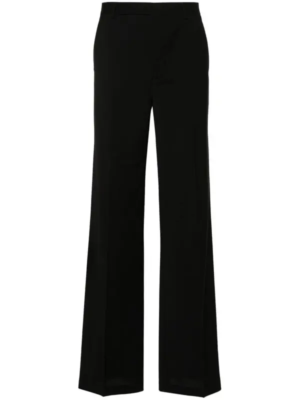 Rick Owens Straight Wool Trousers - Black