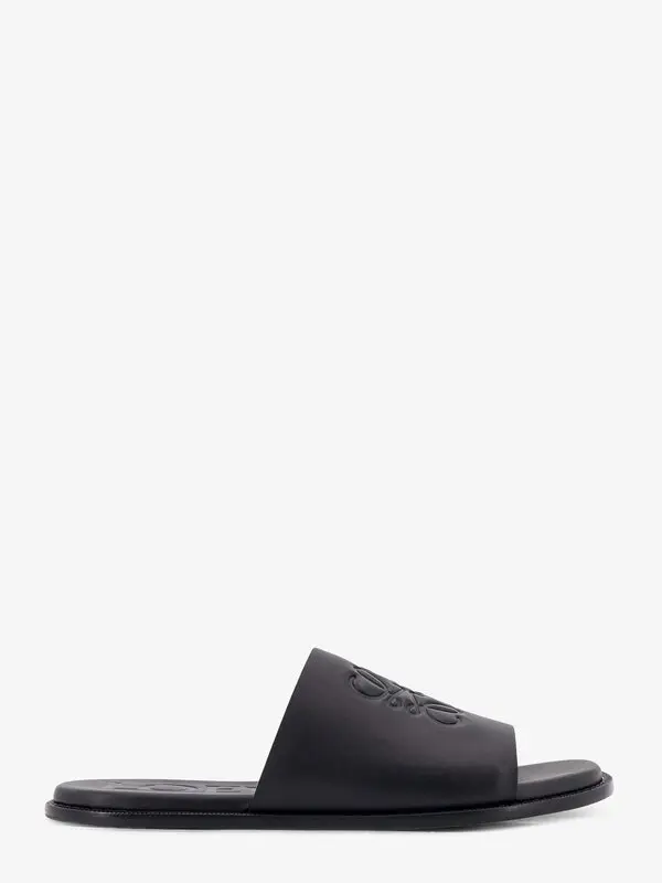 Loewe Paula's Ibiza Flex Anagram Leather Sandals - Black