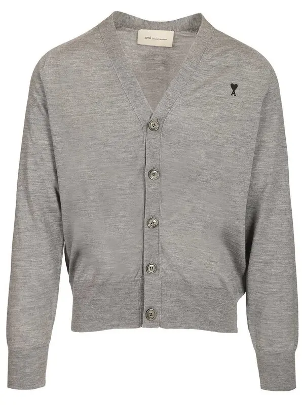 AMI Paris V-neck Wool Cardigan
