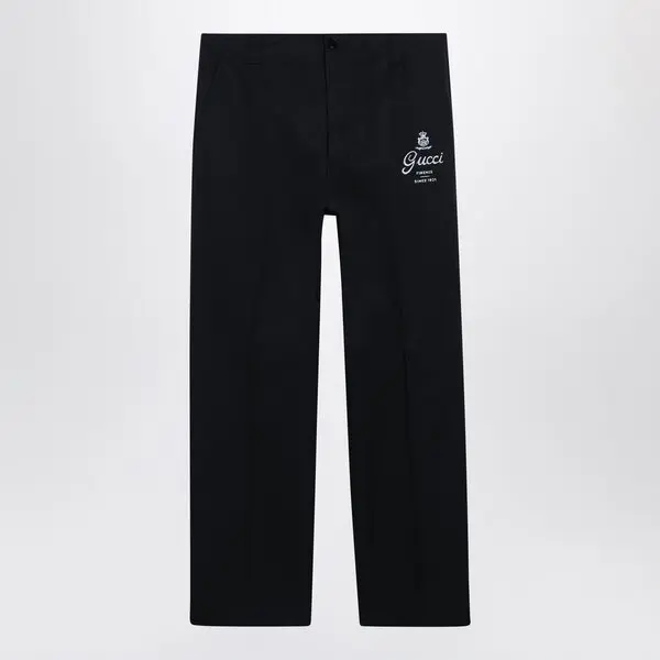 Gucci Cotton Trousers With Logo Print