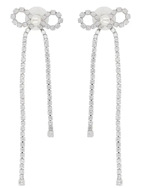 SELF-PORTRAIT Crystal Droplet Bow Earrings