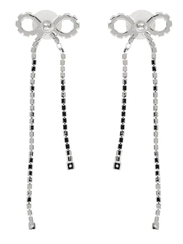 SELF-PORTRAIT Crystal Droplet Bow Earrings
