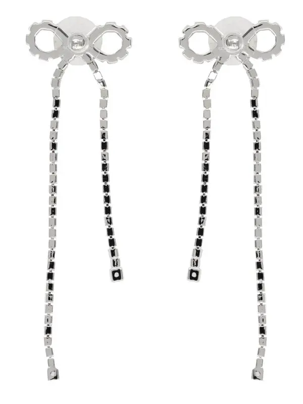 SELF-PORTRAIT Crystal Droplet Bow Earrings