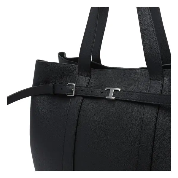 TOD'S Medium Leather Hobo Bag With T Timeless Logo