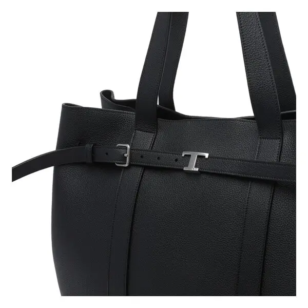 TOD'S Medium Leather Hobo Bag With T Timeless Logo