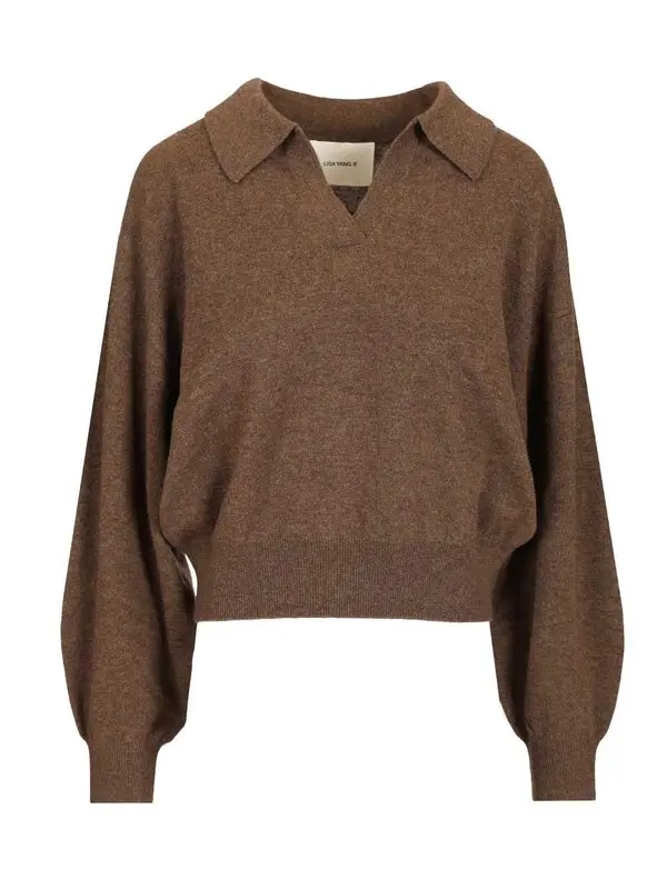LISA YANG Katriel Polo Sweater - Brown