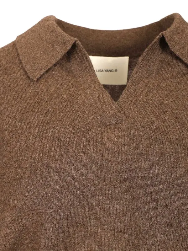 LISA YANG Katriel Polo Sweater - Brown