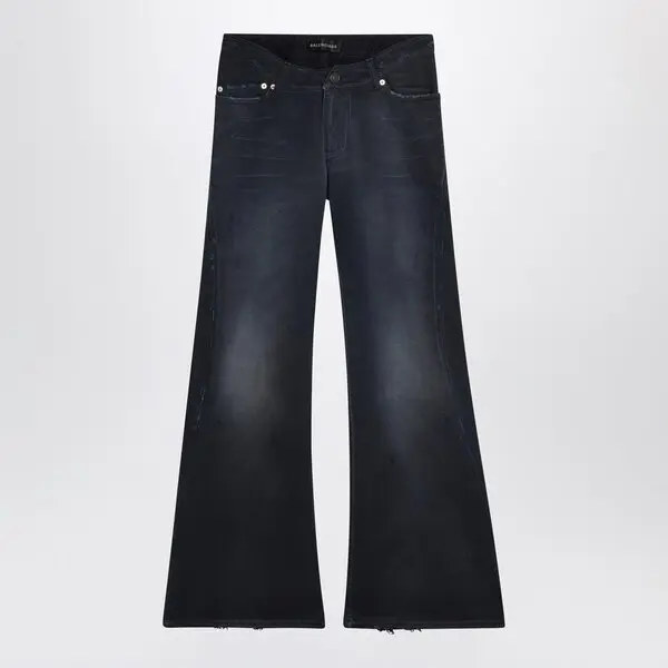 Balenciaga Navy Jeans With Curved Waist - Blue
